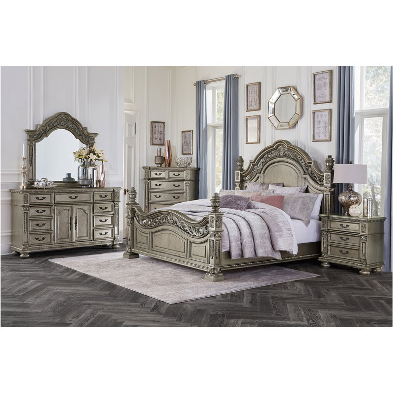Bloomsbury Market Thompsons Panel Bedroom Set King 4 Piece Bed Dresser Mirror Nightstand Wayfair Canada